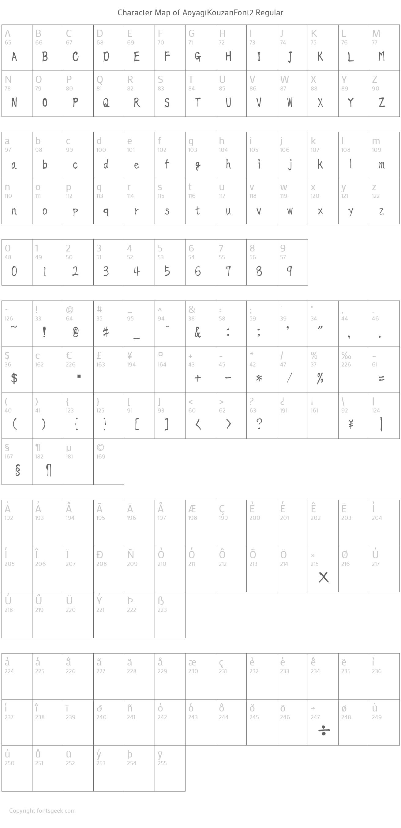 AoyagiKouzanFont2 Regular : Download For Free, View Sample Text, Rating ...