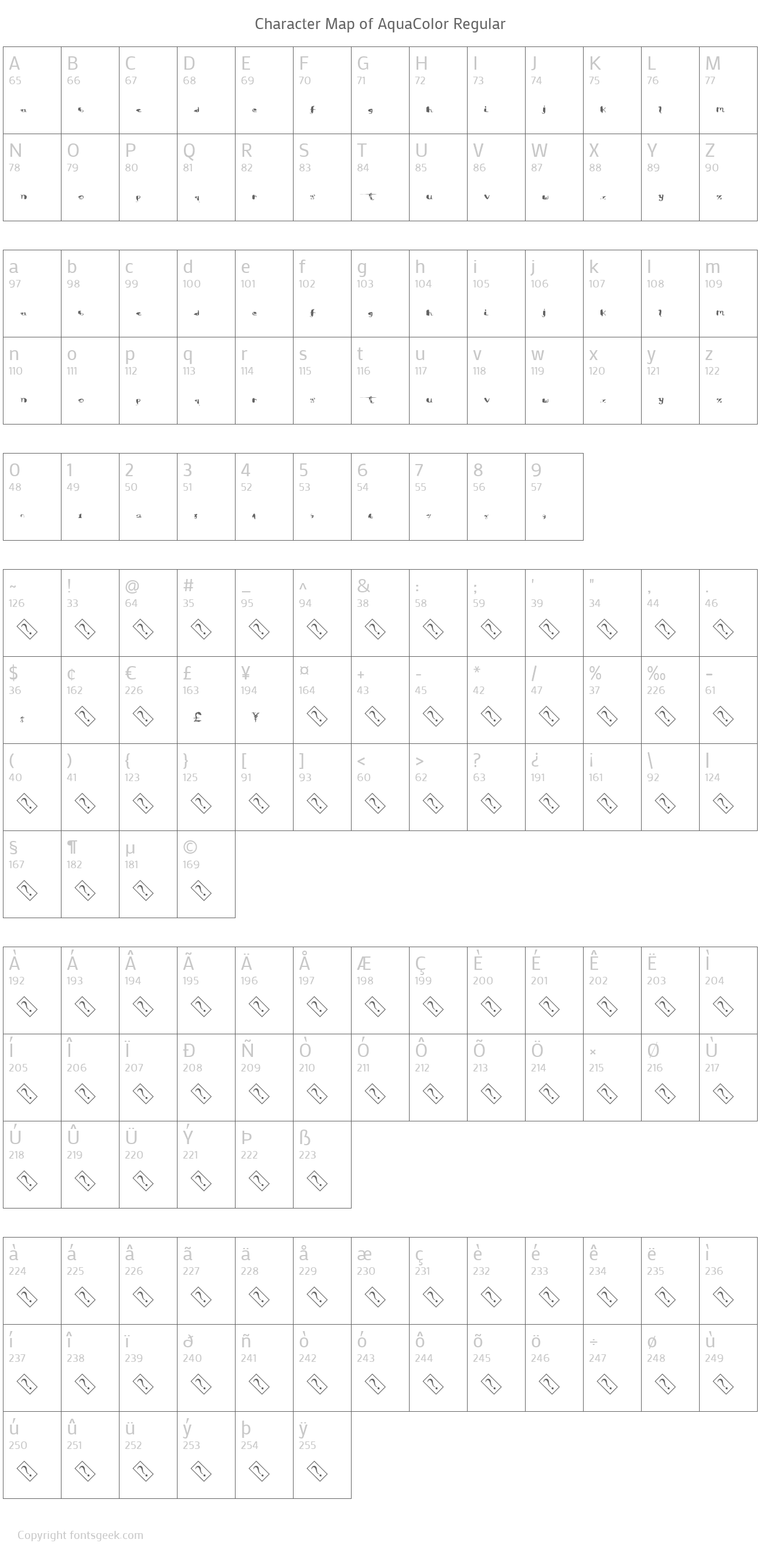 AquaColor Regular : Download For Free, View Sample Text, Rating And ...