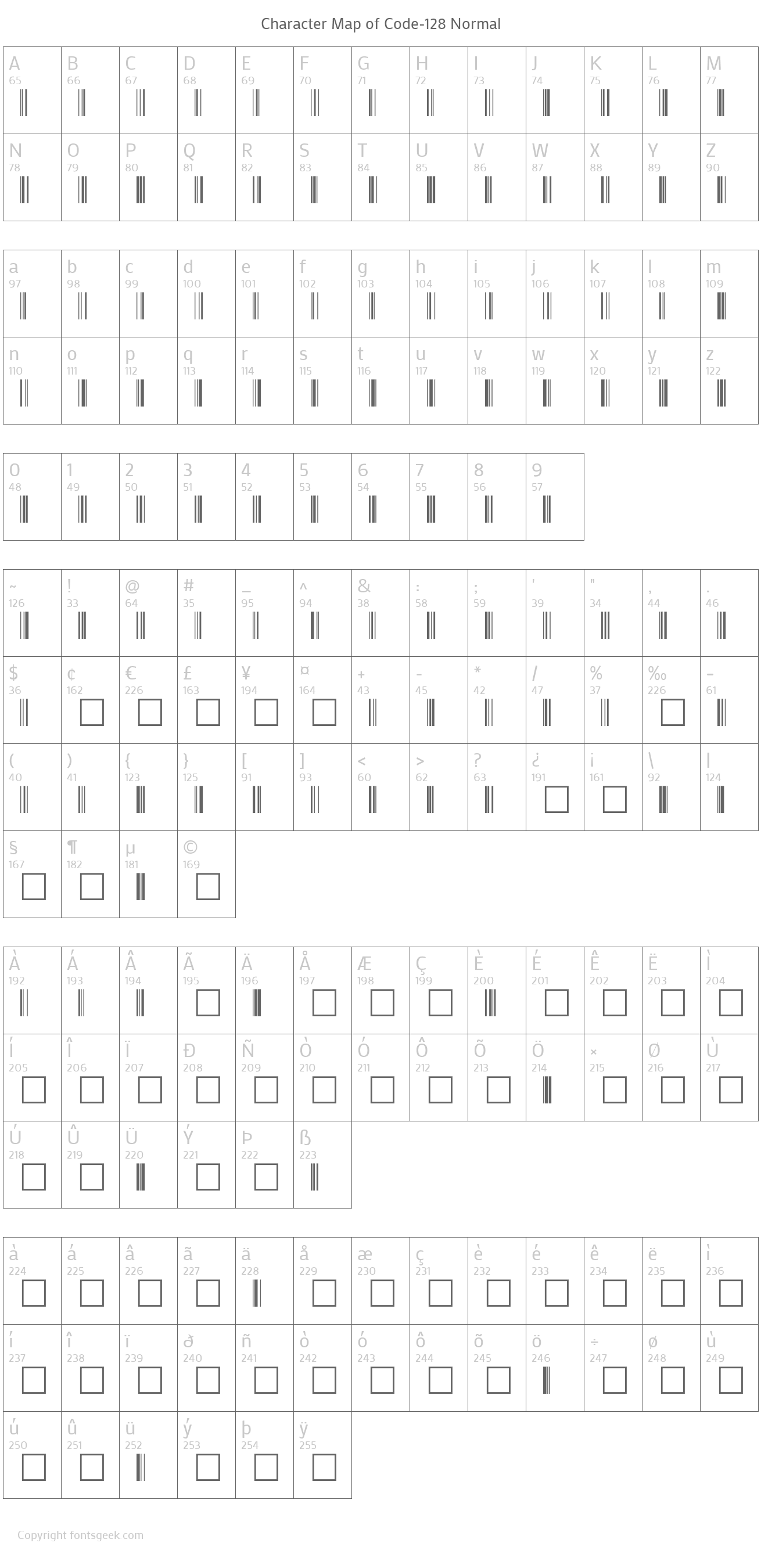 Code 128 Normal Download For Free View Sample Text Rating And More
