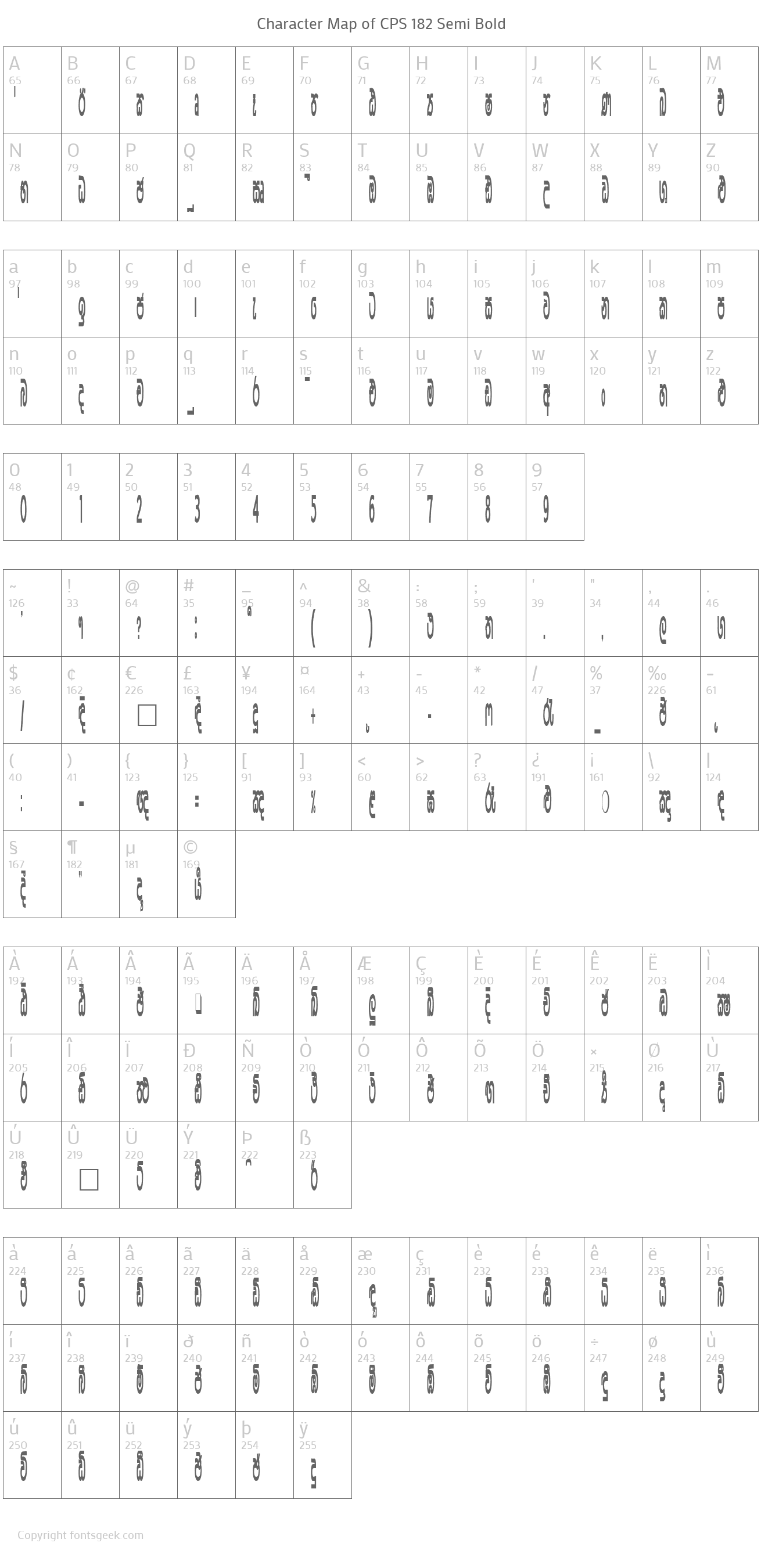 CPS 182 Semi Bold : Download For Free, View Sample Text, Rating And ...