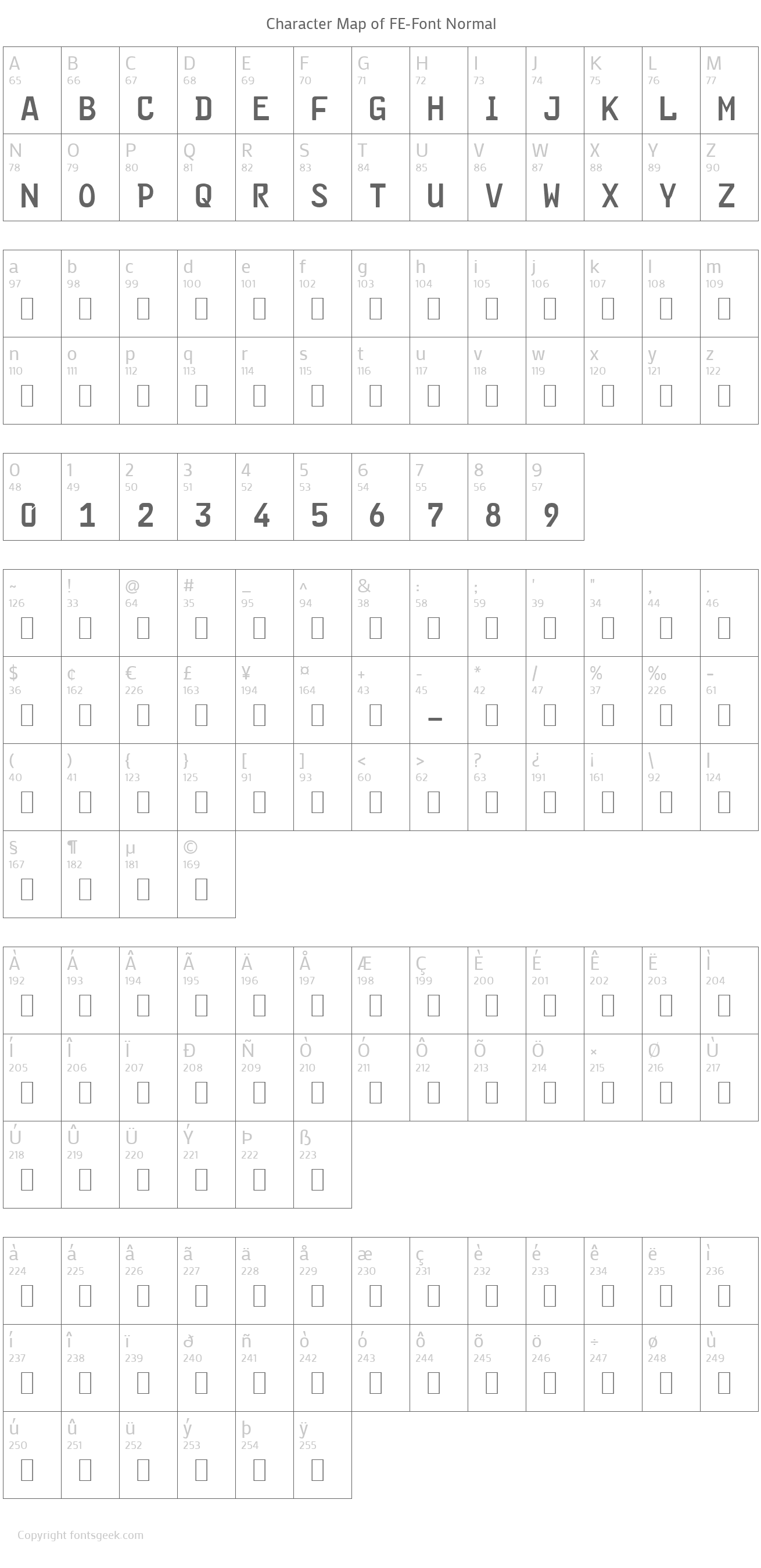 FE Font Normal Download For Free View Sample Text Rating And More 