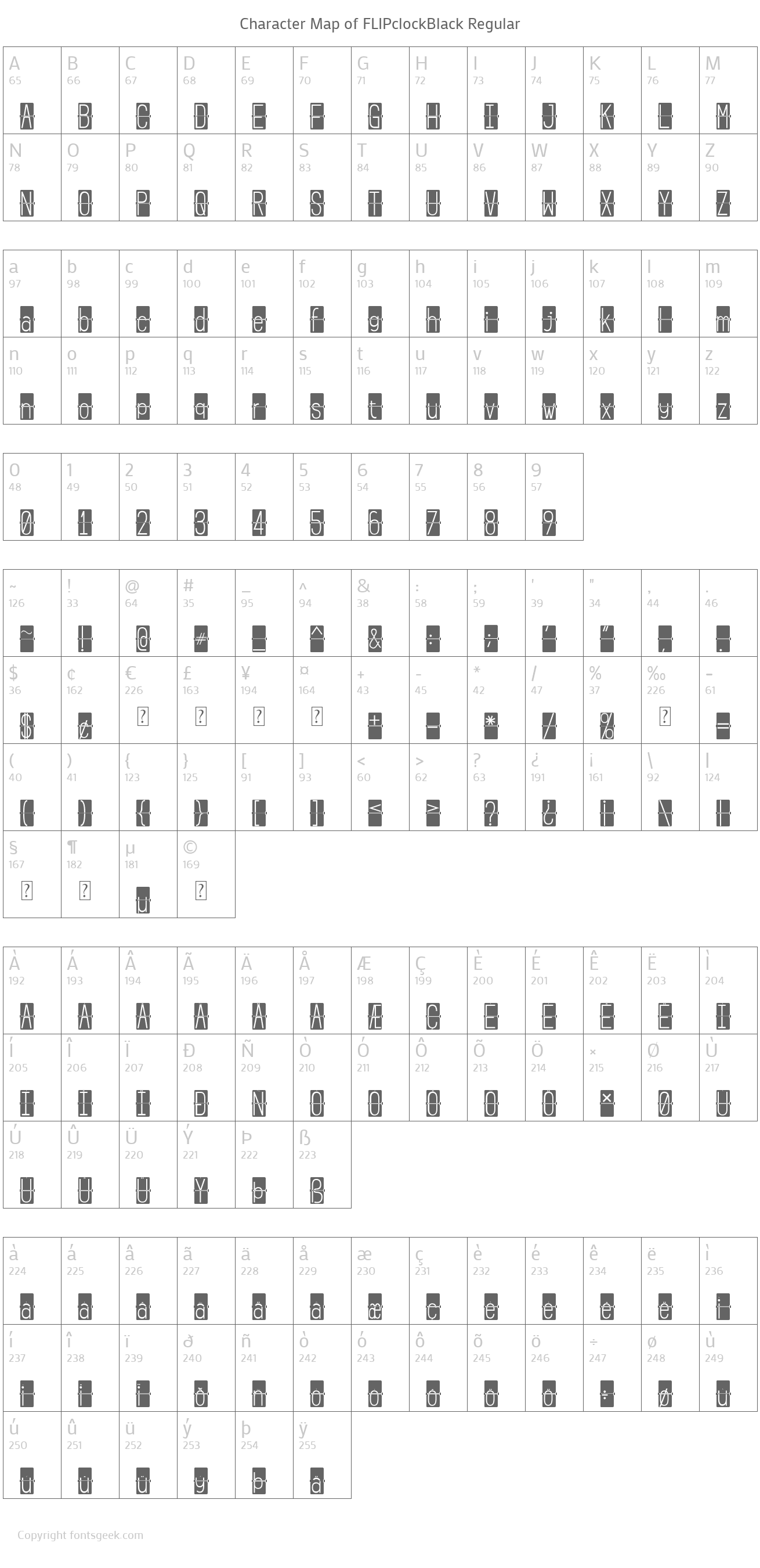 FLIPclockBlack Font : Download For Free, View Sample Text, Rating And ...