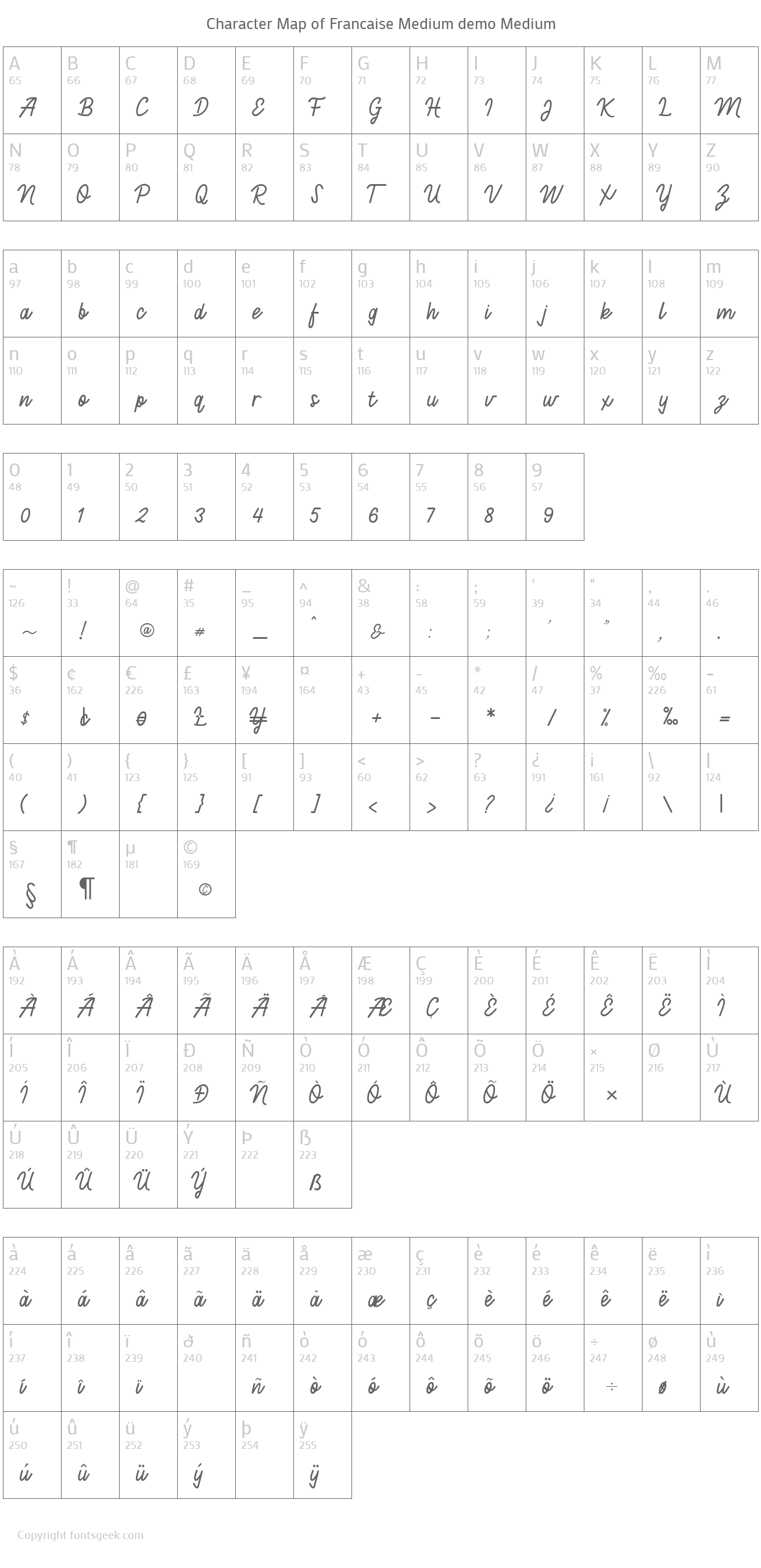 Francaise Medium demo Font : Download For Free, View Sample Text ...