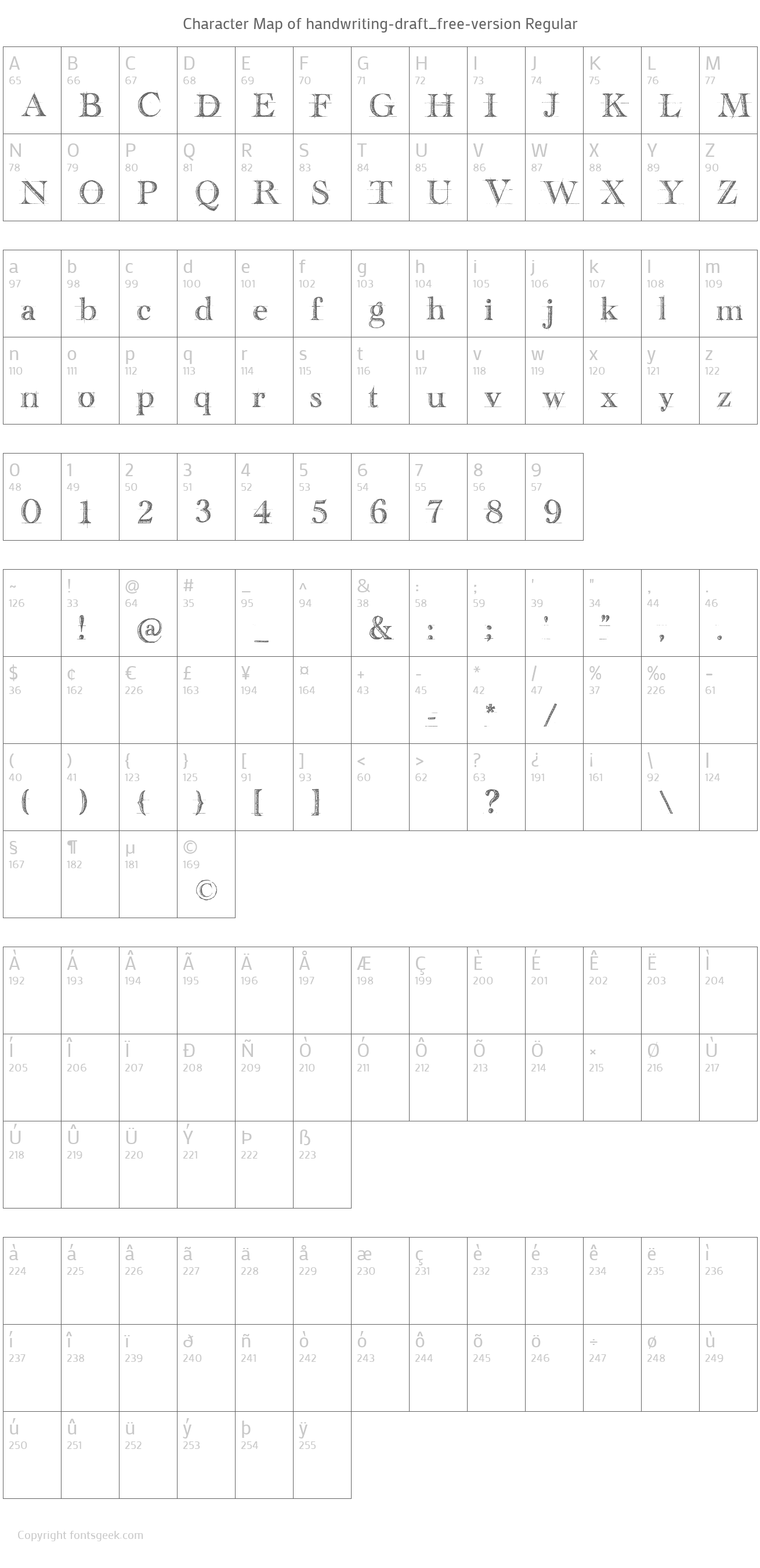 handwriting-draft_free-version Font : Download For Free, View Sample ...