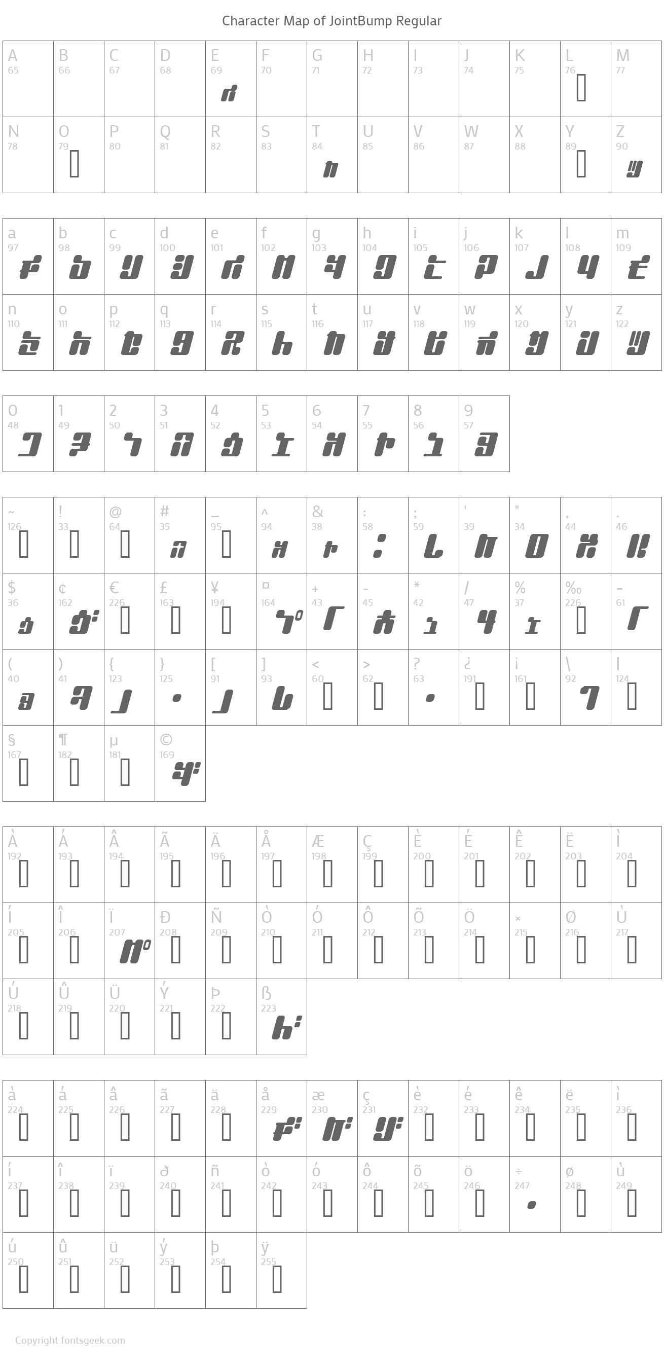 JointBump Font : Download For Free, View Sample Text, Rating And More ...