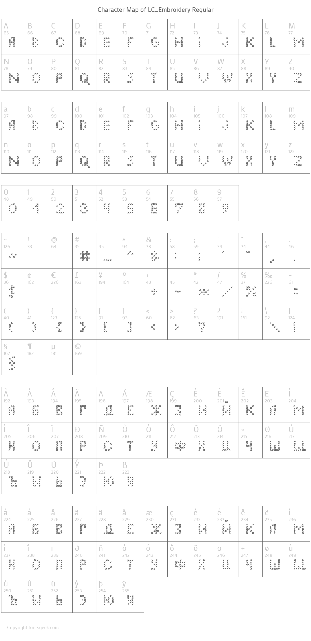 LC_Embroidery Font : Download For Free, View Sample Text, Rating And ...