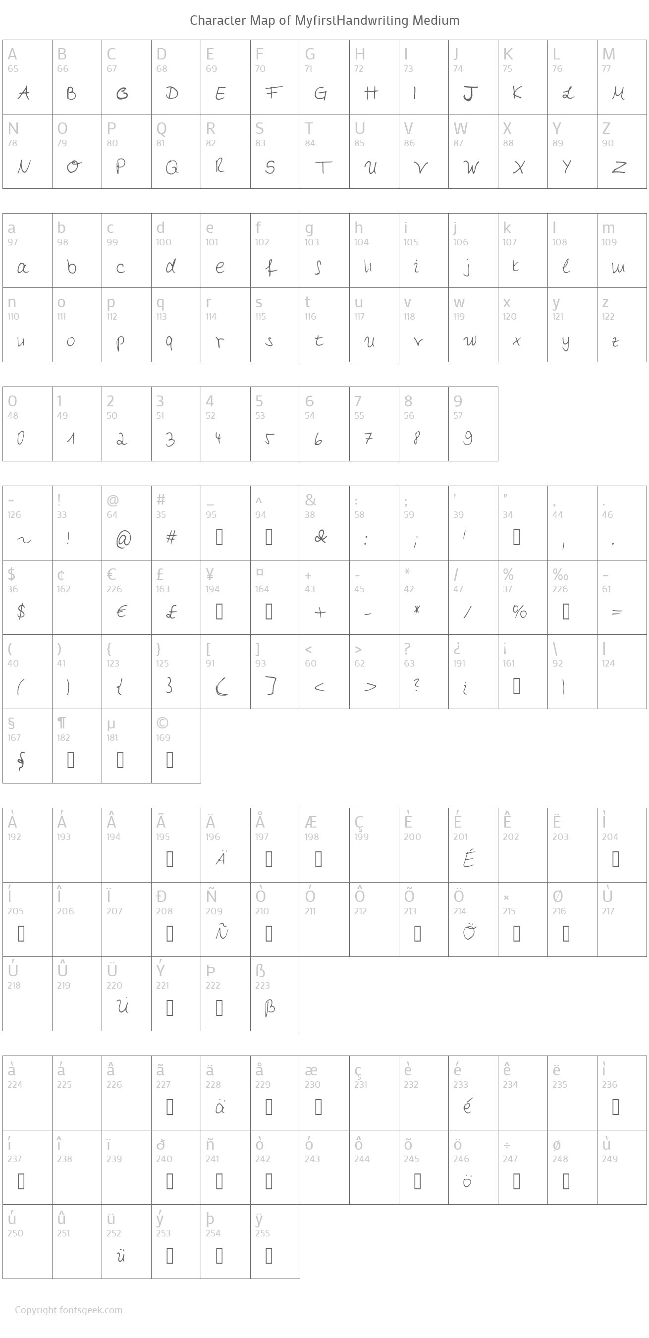 MyfirstHandwriting Medium : Download For Free, View Sample Text, Rating ...