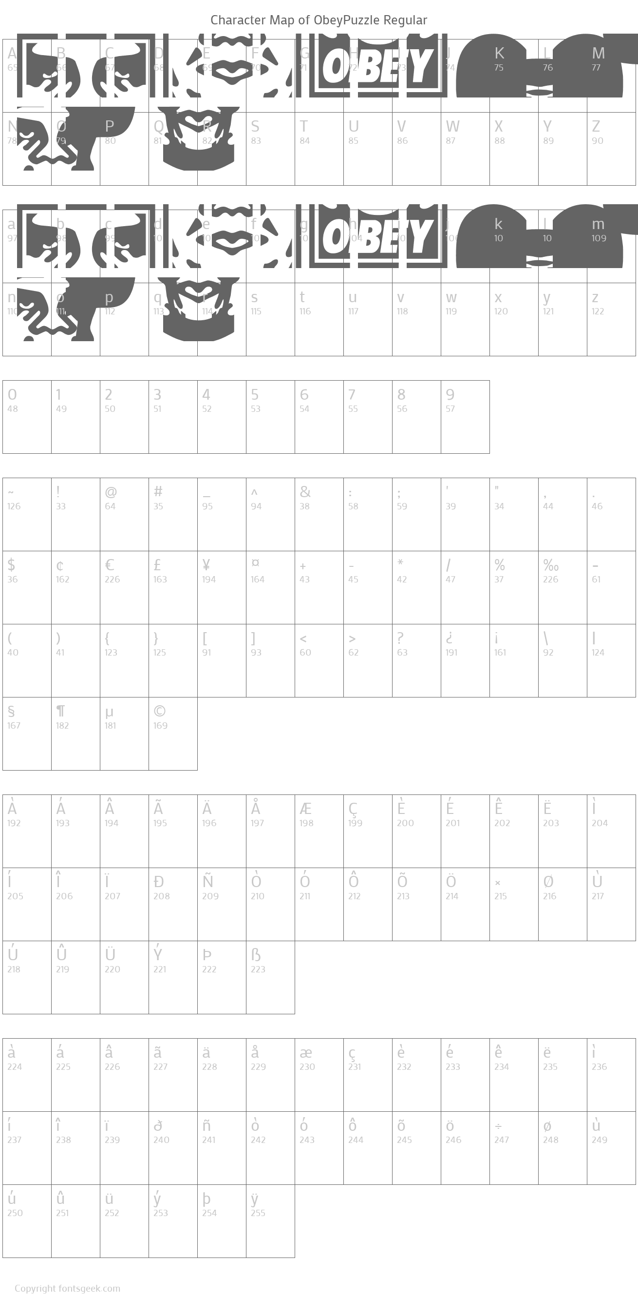 ObeyPuzzle Font : Download For Free, View Sample Text, Rating And More ...