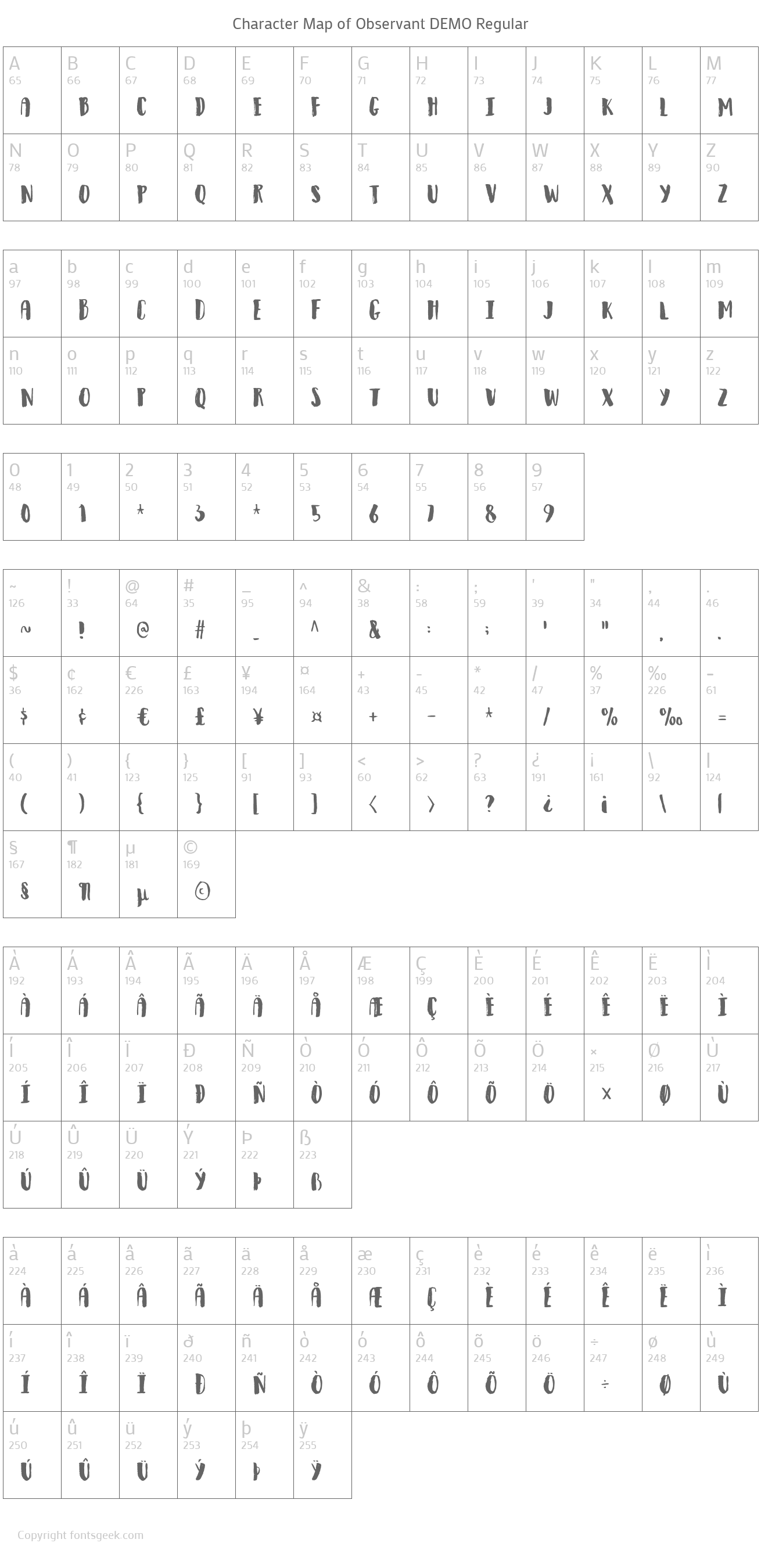 Observant DEMO Font : Download For Free, View Sample Text, Rating And ...