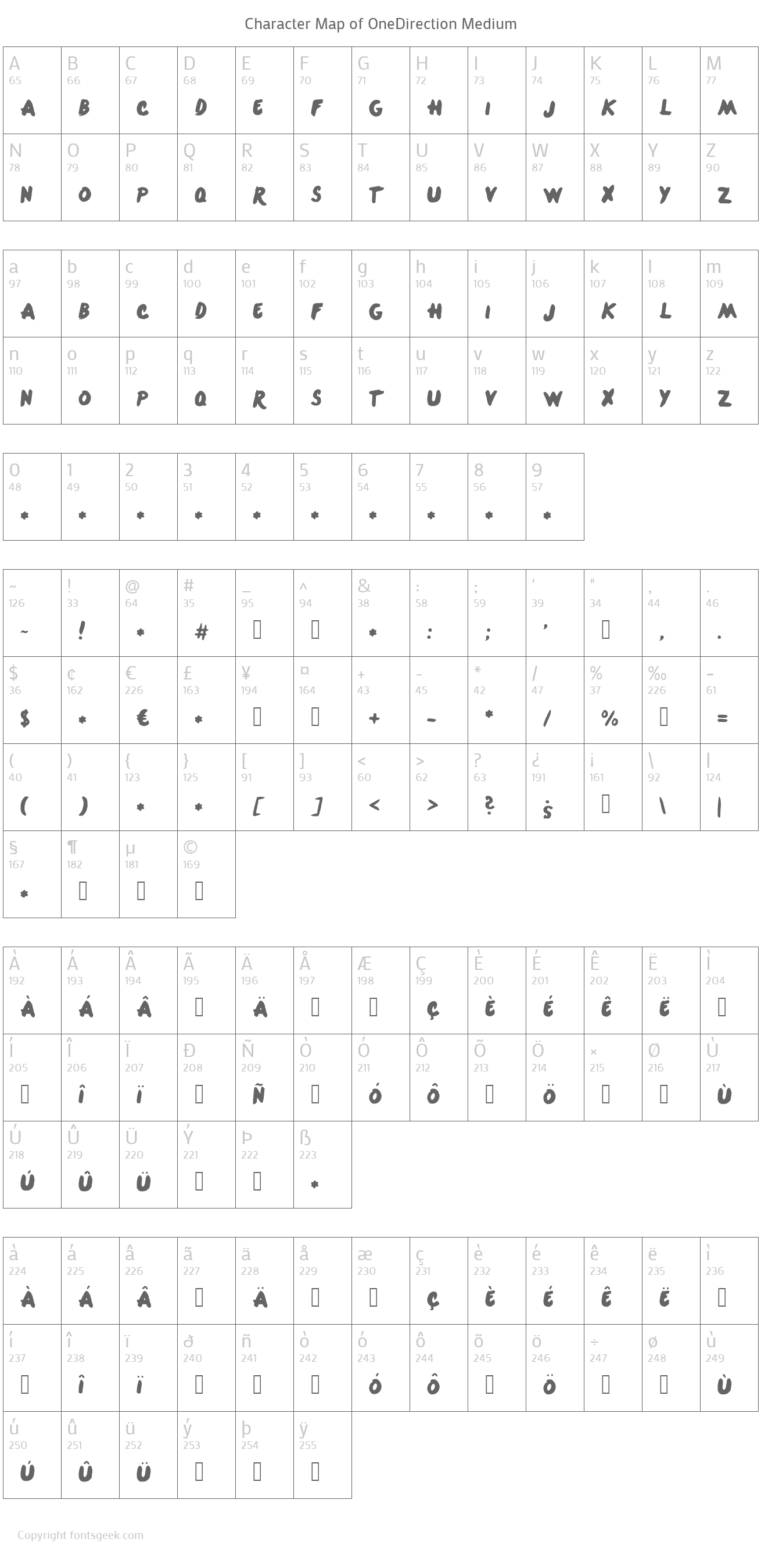 OneDirection Font : Download For Free, View Sample Text, Rating And ...