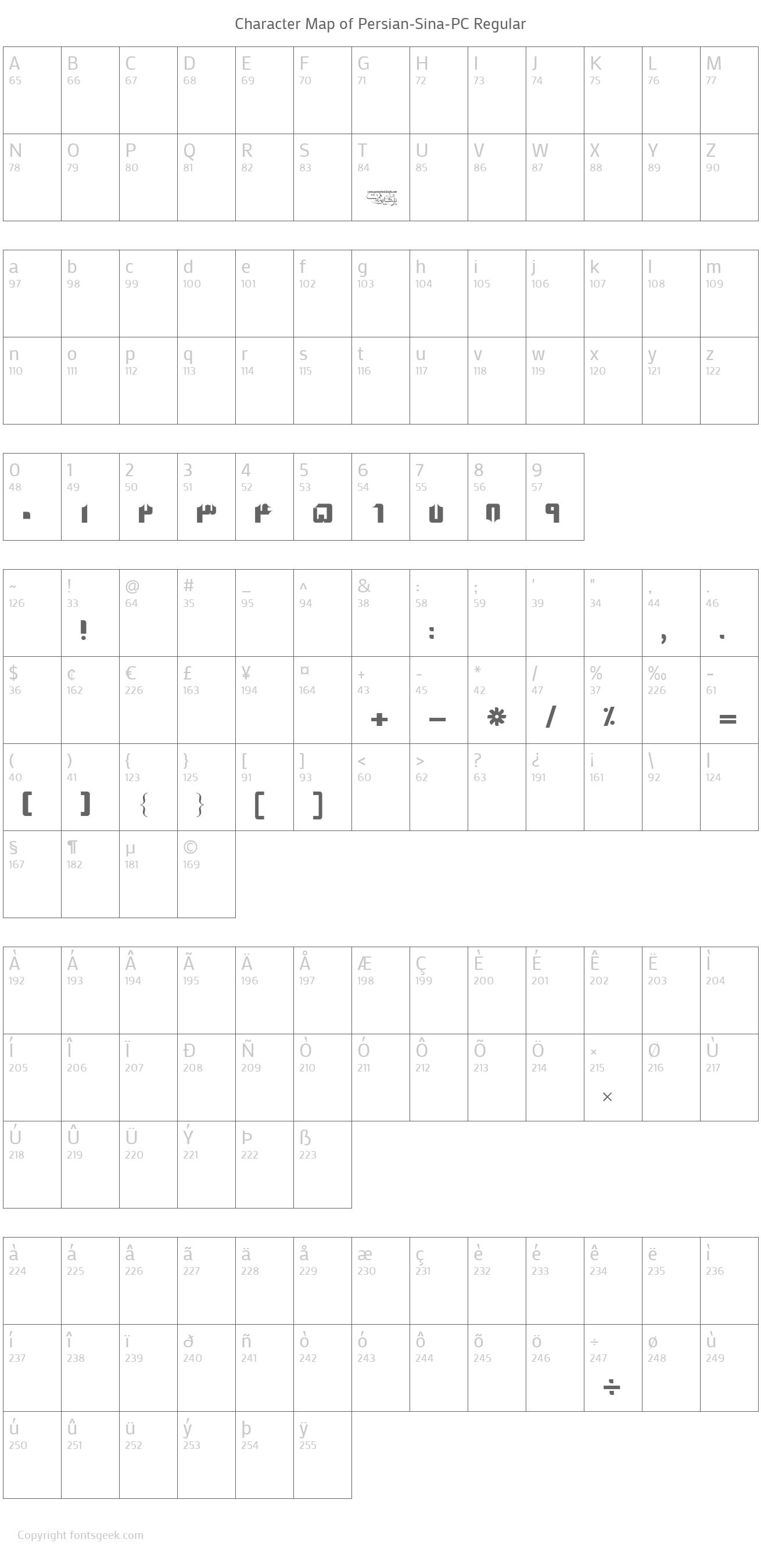 Persian-Sina-PC Font : Download For Free, View Sample Text, Rating And ...