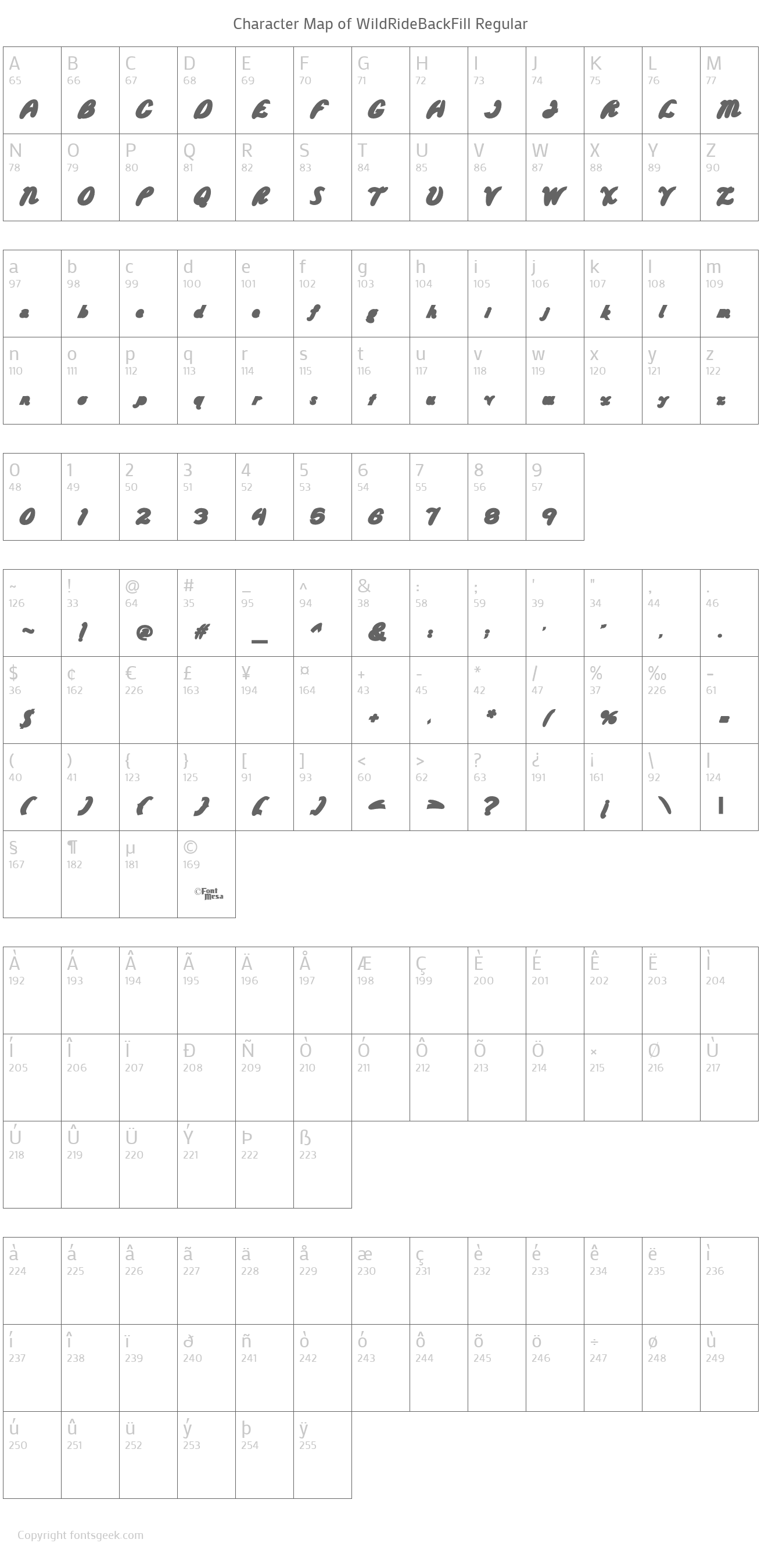 WildRideBackFill Font : Download For Free, View Sample Text, Rating And ...